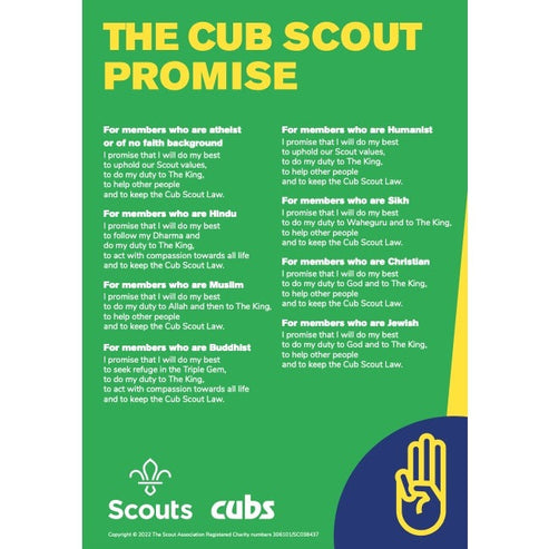 Promise Poster (Cubs) – Basingstoke Scout Shop