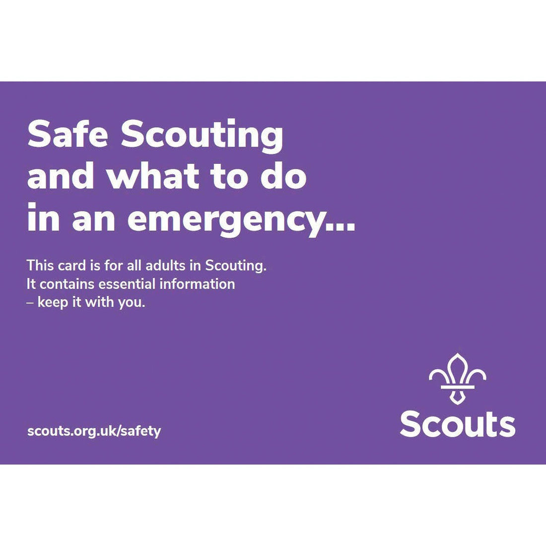 Safe Scouting Purple Card (Small) – Basingstoke Scout Shop